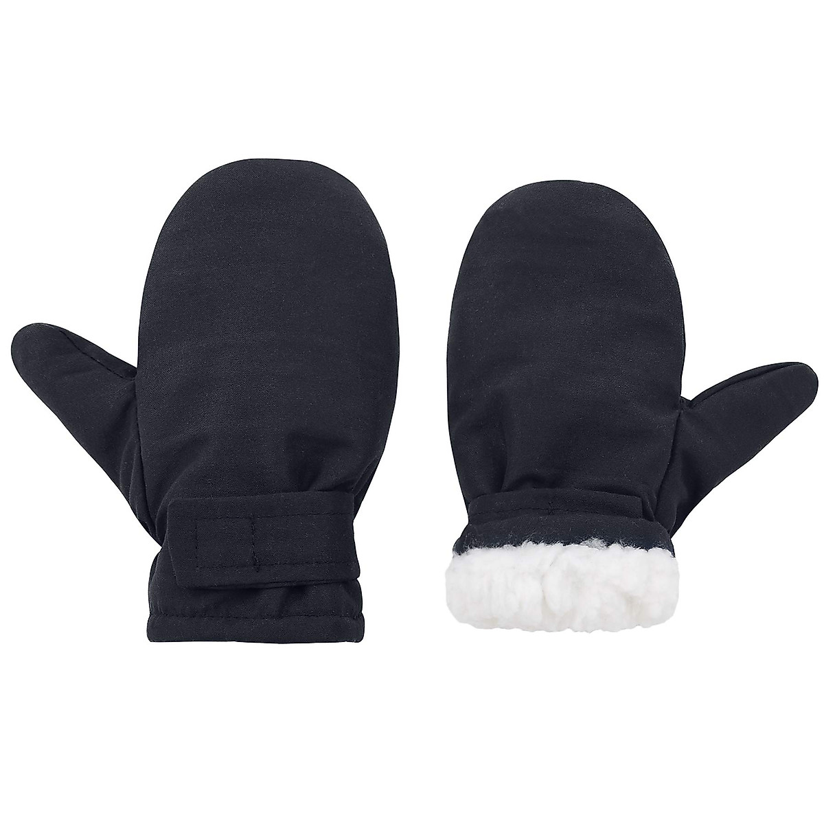 Zando Toddler Mittens Waterproof Snow Gloves Kids Gloves Lined Fleece Gloves Winter Warm Baby Mittens Toddler Gloves 01 Black 6-24 Months