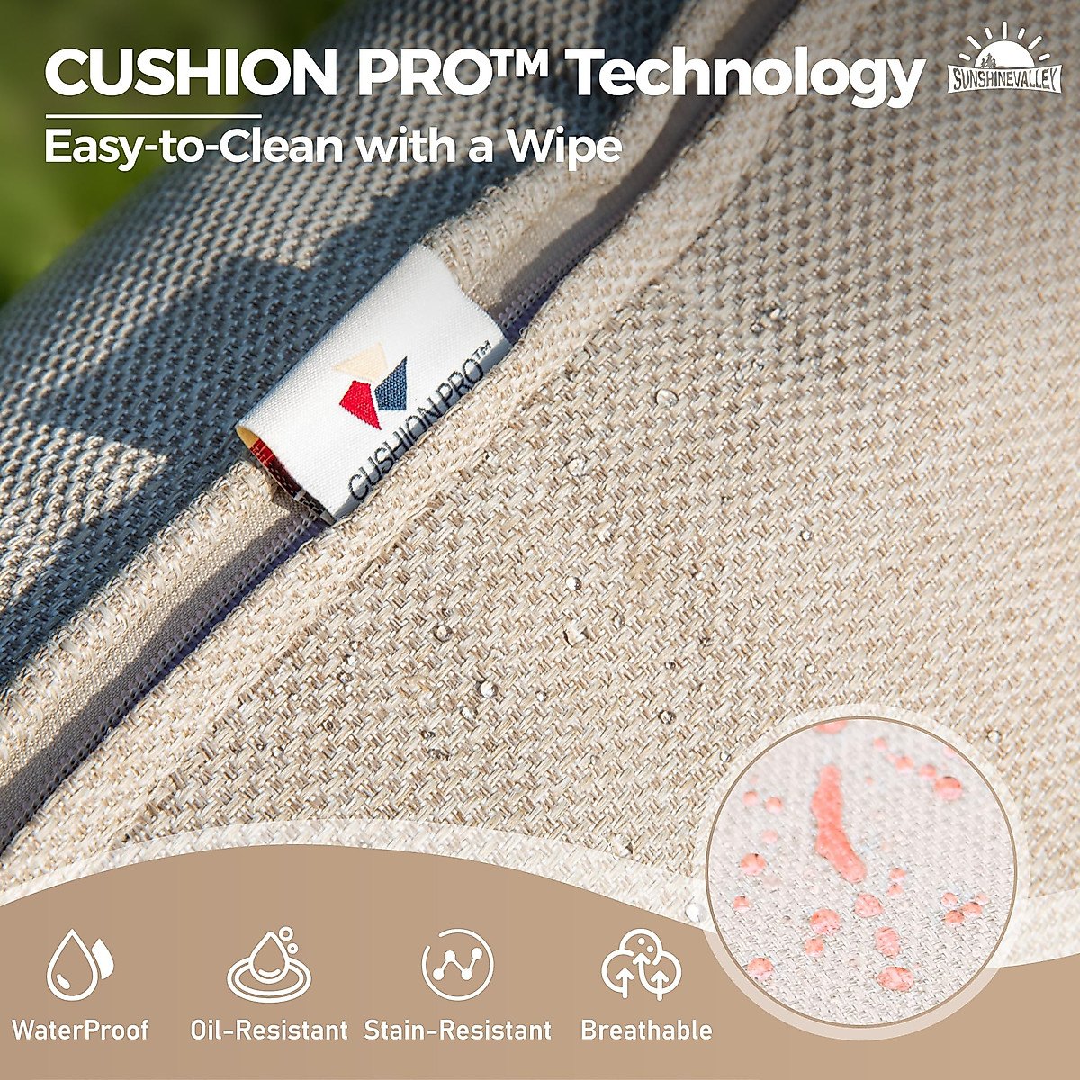 SUNSHINE VALLEY Metal Patio Furniture Sofa with 5.75" Super-Thick Waterproof Cushion, 3-Seater Deep Seating & High-Back Outdoor Couch for Patio Backyard Deck Front Porch