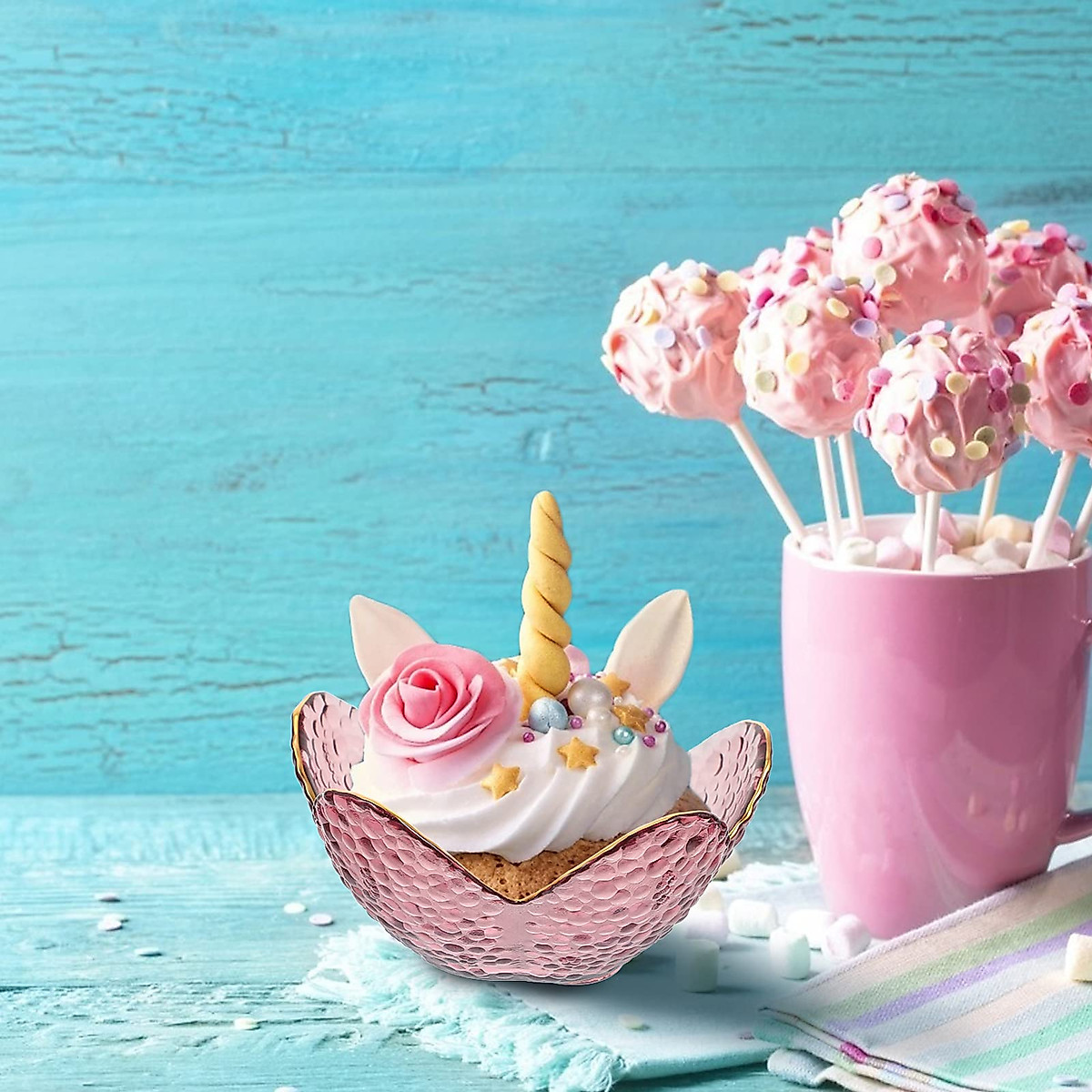 BESPORTBLE Crystal Glass Fruit Bowl Lotus Flower Shaped Crystal Clear Salad Bowl Round Serving Bowl Candy Bowls Dish Dessert Bowl Fruit Plate for Home Party Tableware Purple