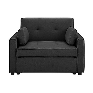 LifeStyle Solutions Convertible Sofa, Charcoal