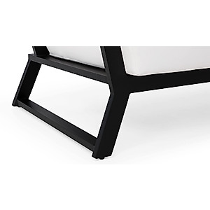 ZURI Modern Outdoor Patio Nadie Stainless Steel Sofa with Quick Drying Cushion - Black/White