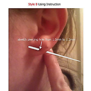 NewkeepsR 2PCS-16G(1.2mm) 316L Steel Calor Style Taper Insertion Pin for Ear/Nose/Navel/Nipple/Lip/Eyebrow Stretcher, Body Piercing Stretching Kit Assistant Tool