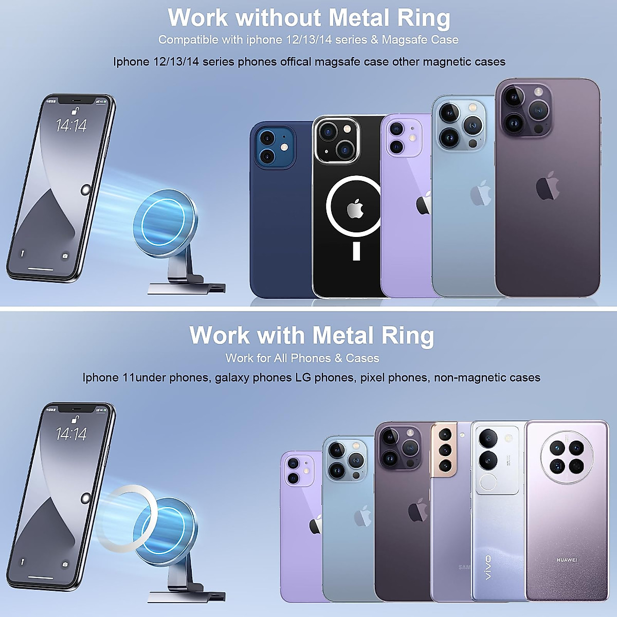 Kaishengyuan Magnetic Car Phone Holder for Toyota Tacoma 2016-2023, 3rd Gen Tacoma Dashboard Clip Cell Phone Cradles Adjustable 20x Super Strong Magnet Phone Stand Phone Mount