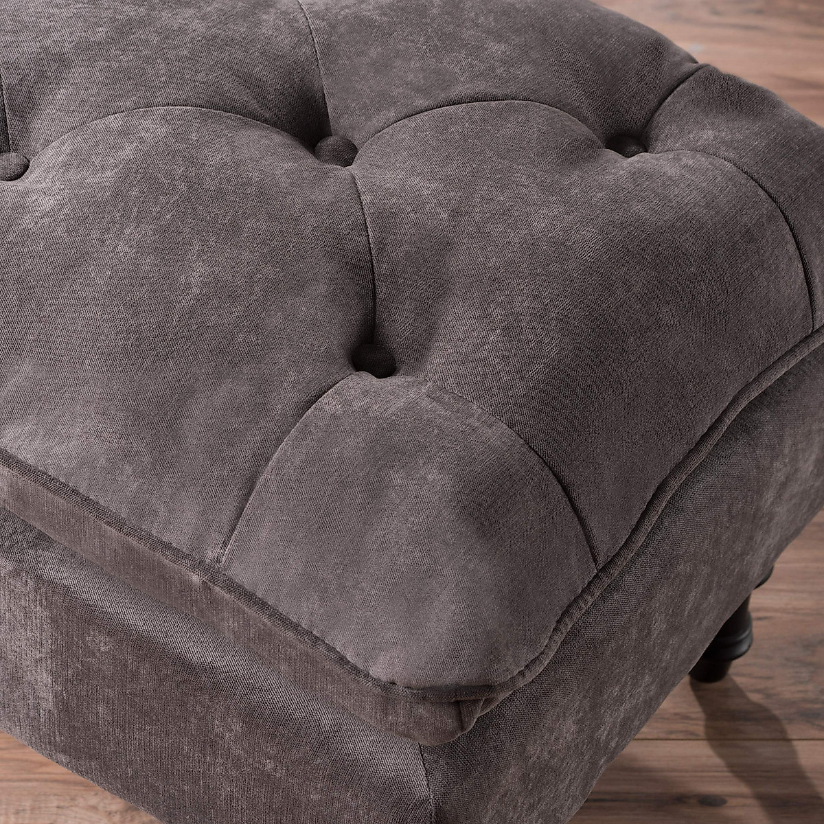 Christopher Knight Home Jeremy Tufted Fabric Ottoman, Grey