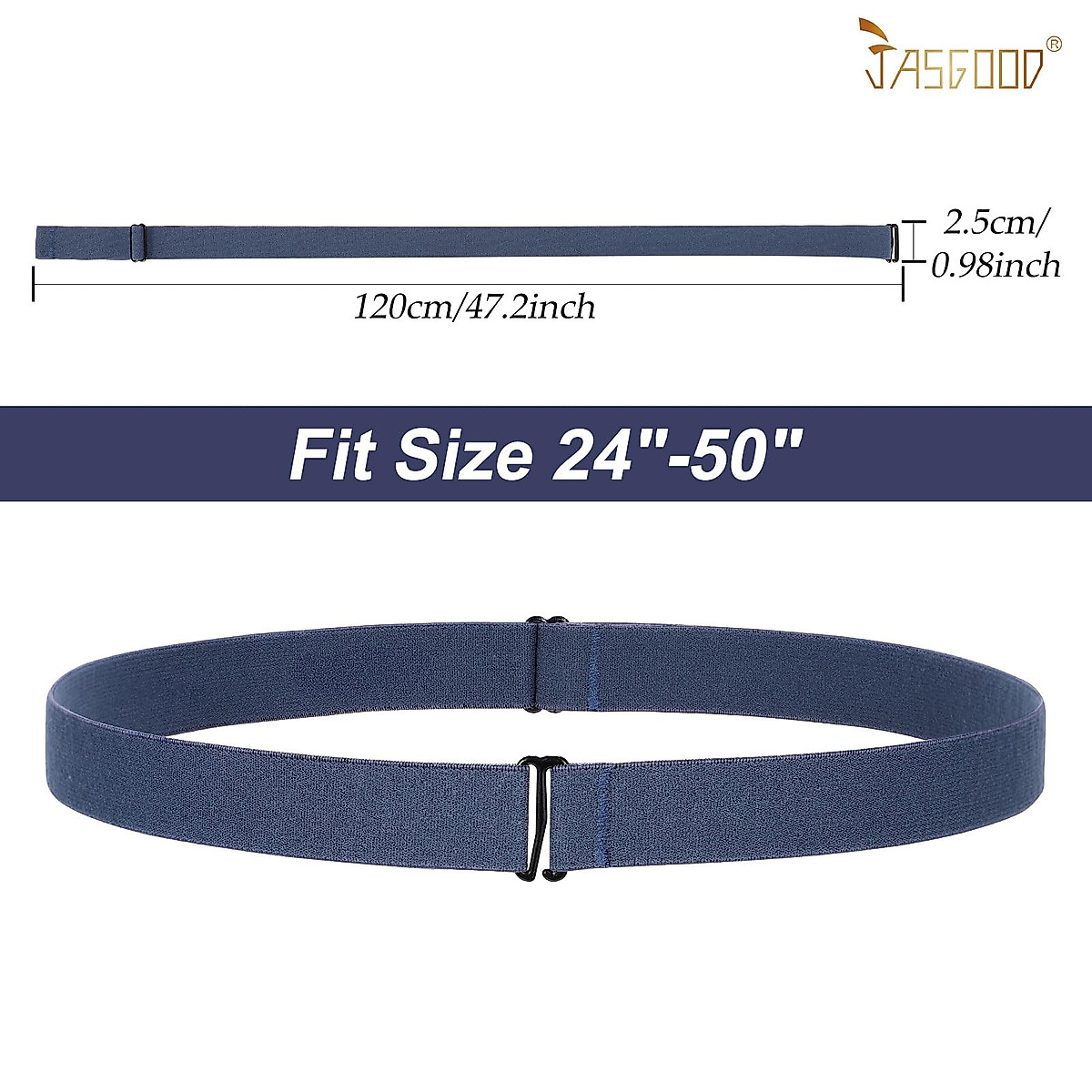 JASGOOD 2 PCS Crop Tuck Band, Croptuck Adjustable Band, Tucking Sweaters, Shirts and Hoodies Elastic Stretch Belt for Women Men(Black+Black)