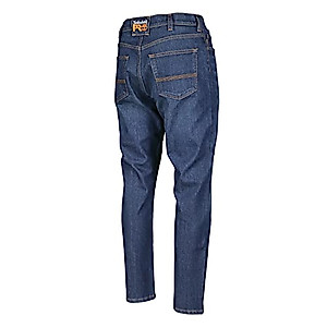 Timberland PRO Men's Ballast Athletic Fit Flex 5 Pocket Jeans, Dark Wash with Sanding, 34W/32L