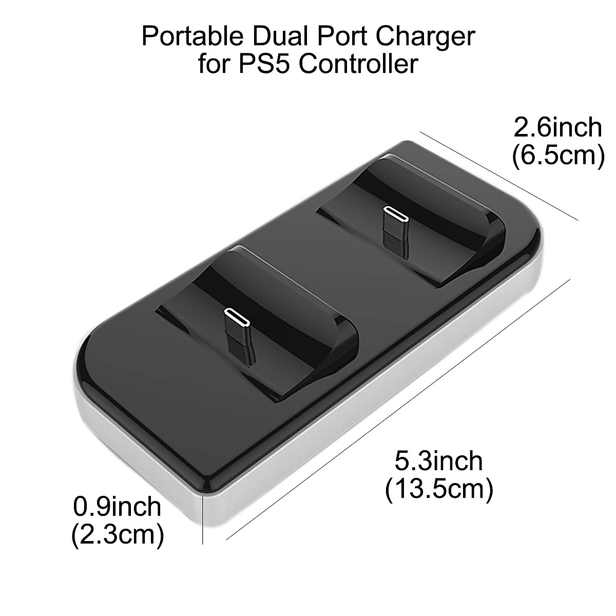 Mobix Playstation 5 Dualsense Controller Charging Station, Dual Charging Port Dock for PS5 Game Controller, With USB-Type-C Cable, Fast Charging Speed