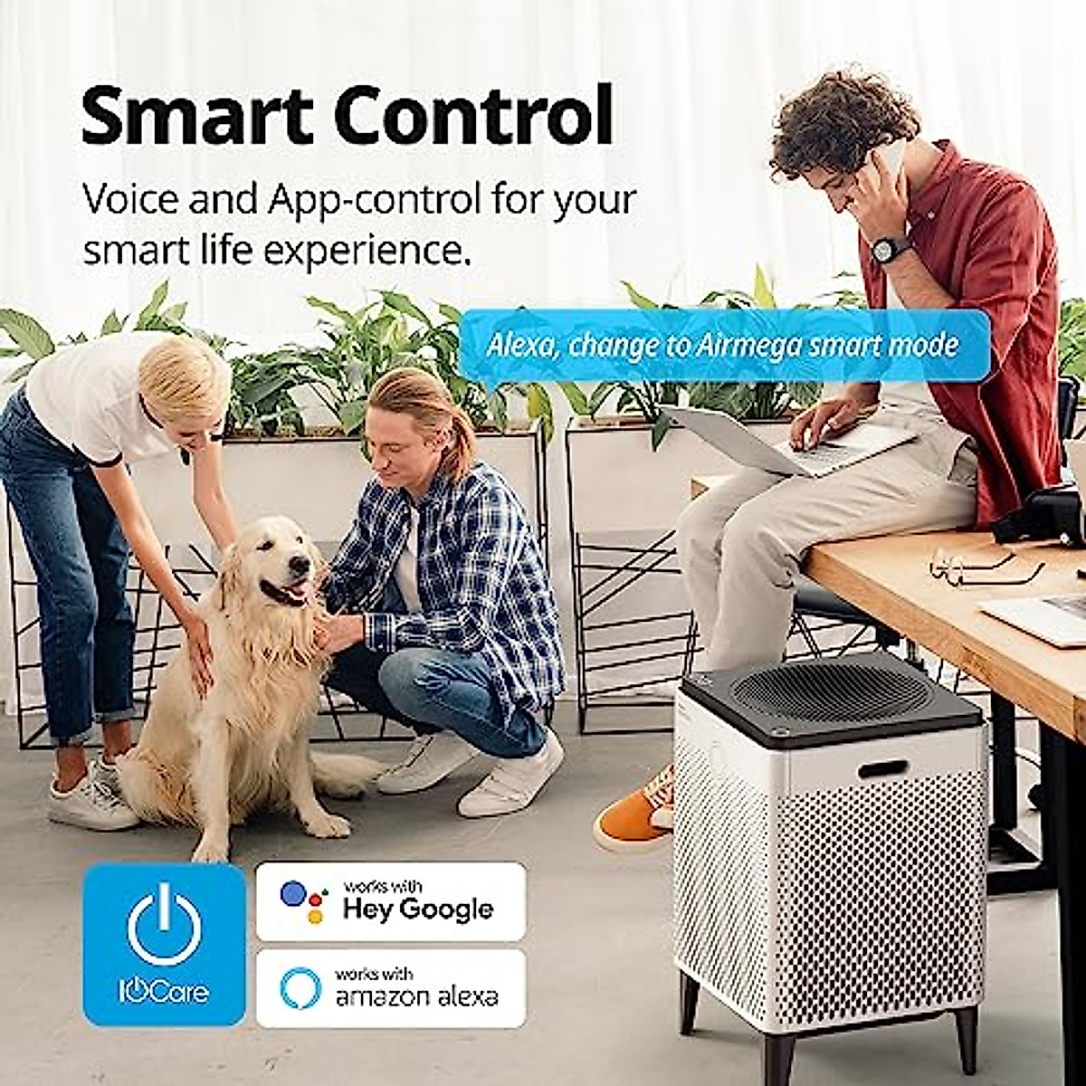 Coway Airmega 300S App-Enabled Smart Air Purifier (Covers 1,256 sq. ft.), True HEPA Air Purifier with Smart Technology, Compatible with Amazon Alexa