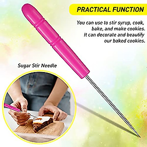 10 Pieces Plaque Frame Cookie Cutter Stainless Steel Biscuit Cutter Fondant Cake Decorating Tools and 6 Pieces Sugar Stirring Pins for Kitchen Baking