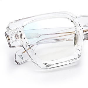 VISOONE Blue Light Blocking Glasses with TR90 Rectangle Frame and Chic Preppy Look for Women Men RIVER