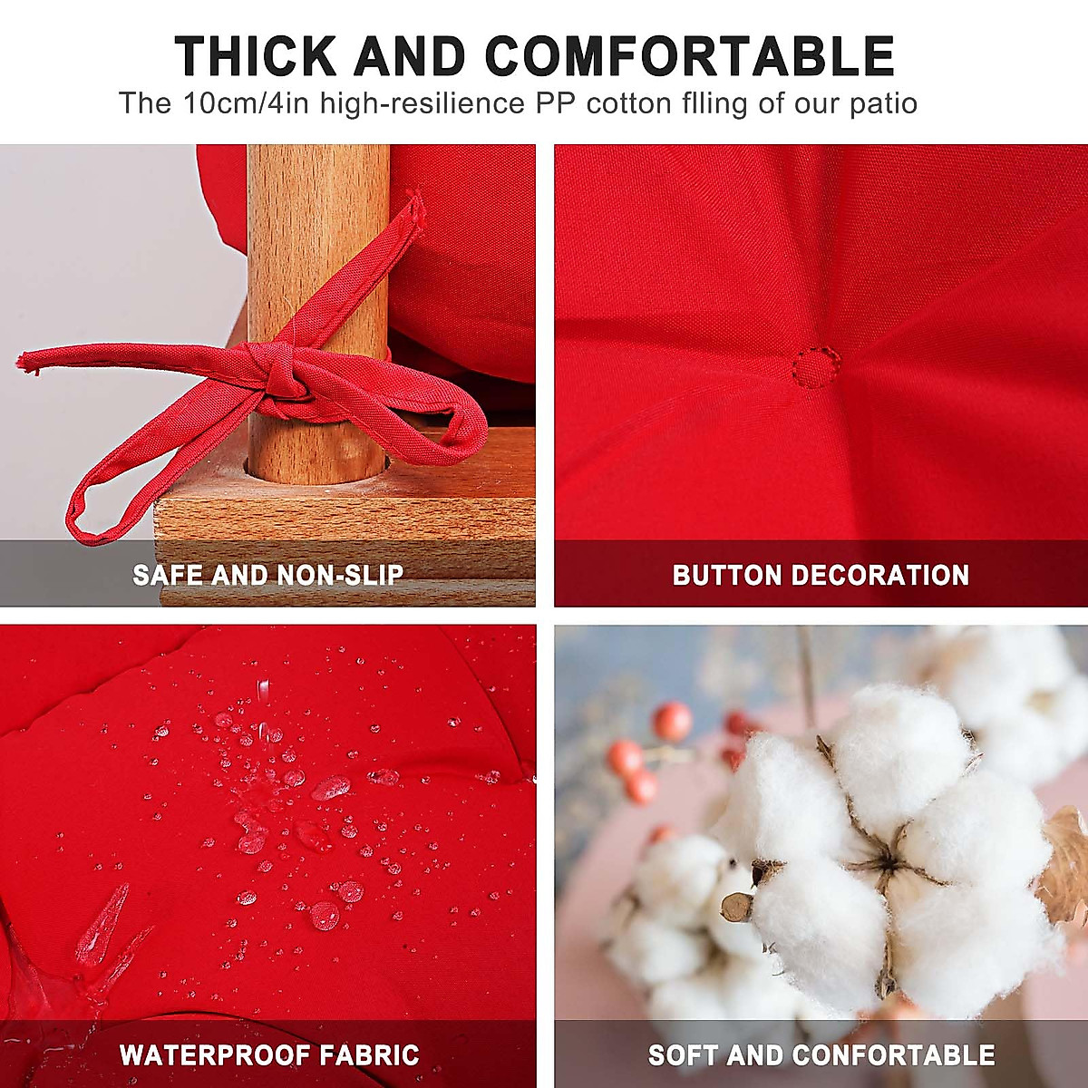 LCYY.JF Porch Swing Cushion,Waterproof Bench Cushion for Outdoor Furniture with Backrest, Thickened Swing Cushions 3 Seater Replacement with Ties for Porch,Patio,Outdoor,Backyard and Garden