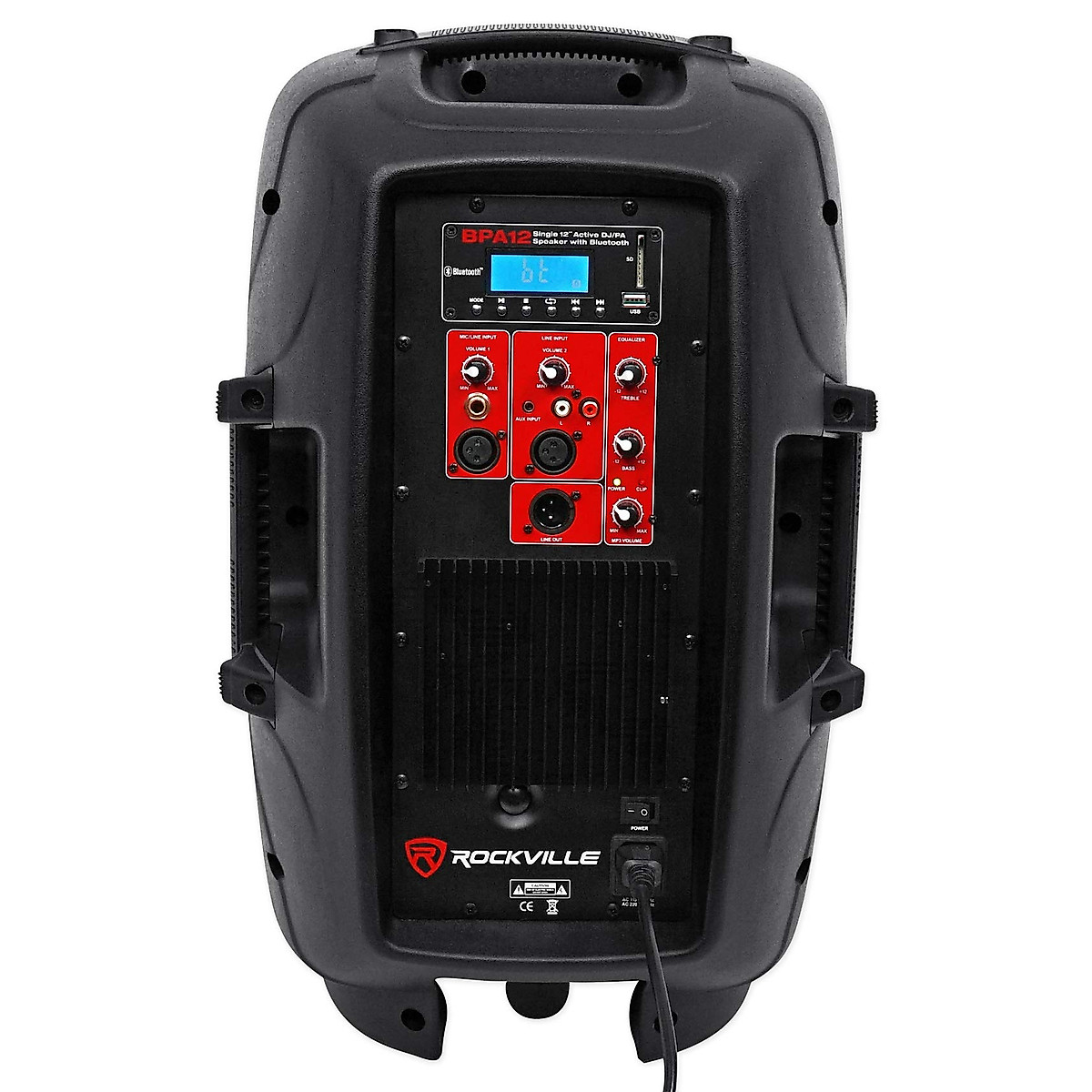 Rockville BPA12 12" Professional Powered Active 600w DJ PA Speaker w Bluetooth