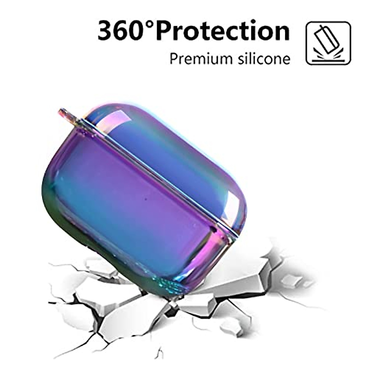 MOLOPPO Case for Airpods Pro,Clear Hard PC Protective Case Colorful AirPods Pro Cover Skin Compatible with AirPods Pro with Butterfly Bracelet for Women Girls Teen(Glittery Purple)
