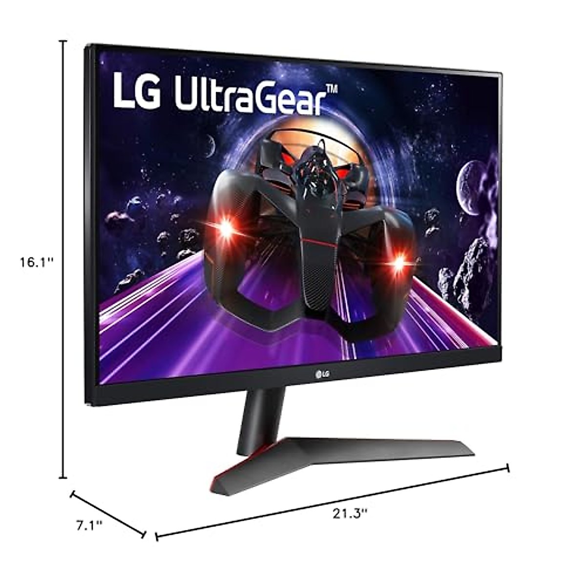 LG 24GN600-B UltraGear Gaming Monitor 24" Full HD (1920 x 1080) IPS Display, 1ms (GtG) Response Time, 144Hz Refresh Rate, AMD FreeSync Premium, HDR10, 3-Side Virtually Borderless Display,Black