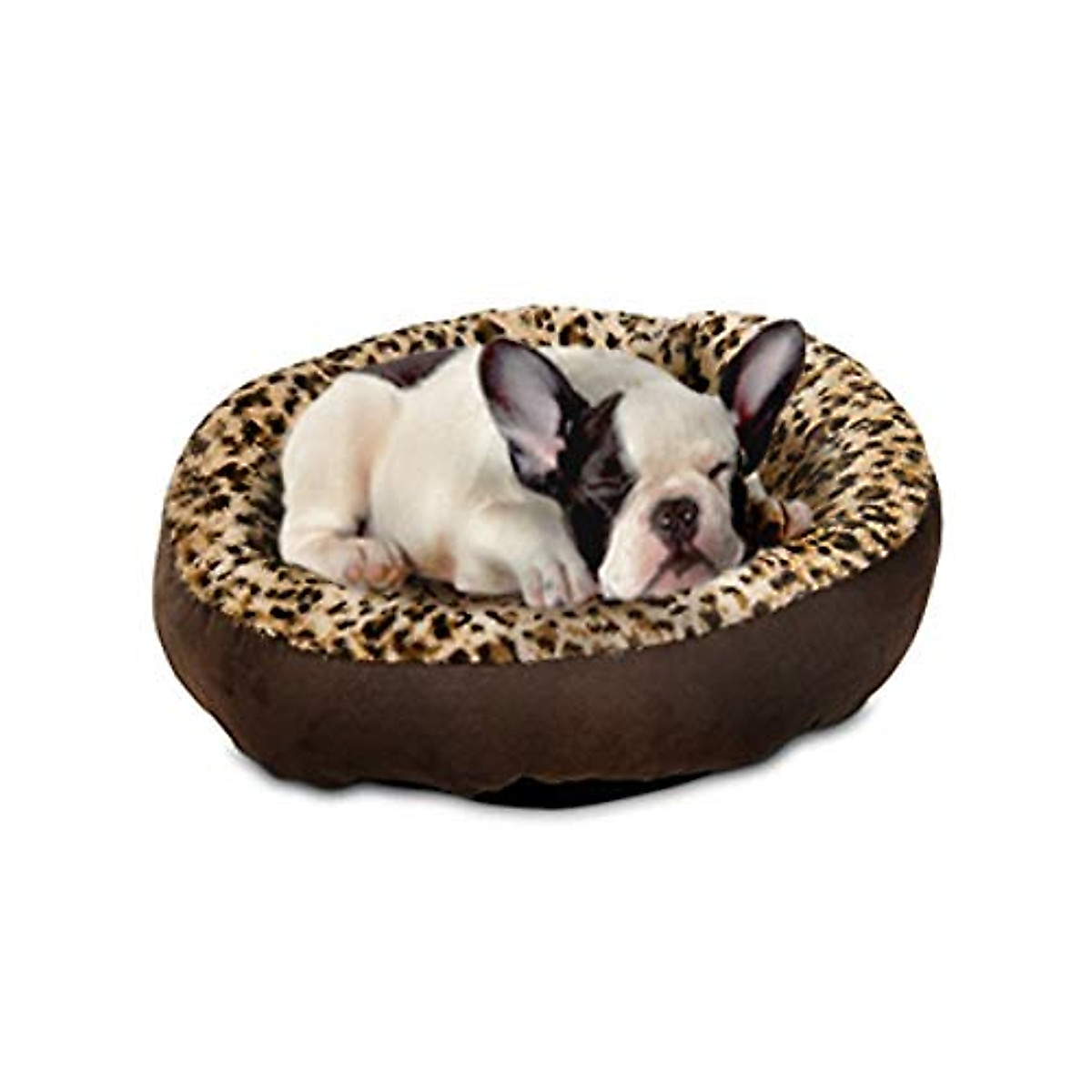 Petmate Aspen Pet Round Animal Print Pet Bed for Small Dogs and Cats 18-inch by 18-inch, Multi (26736)