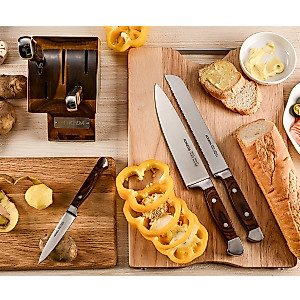 AOKEDA Knife Set for Kitchen with Block, Classic 6-Piece Sets, Pakkawood Handle, Balanced Dual-Bolster Design, High Carbon Stainless Steel Knives