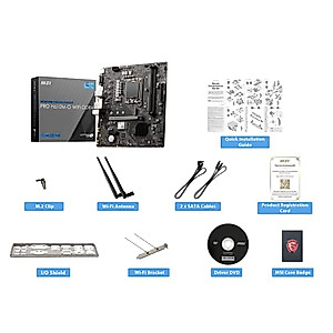 MSI PRO H610M-G WiFi DDR4 ProSeries Motherboard (mATX, 12th/13th Gen Intel Core, LGA 1700 Socket, DDR4, PCIe 4, 2.5G LAN, M.2 Slots, USB 3.2, Wi-Fi 6)