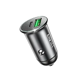 ANKUEE USB-C Car Charger Adapter, Dual Ports Fast Charging PD 60W + QC3.0 30W Mini All-Metal Cigarette Lighter USB Charger Universal for iPhone13/Pro Max/12/XS Max/11 Pro, Samsung, Car Accessories