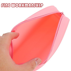 LALAFINA Silicone Pencil Case, Color Pencil Pouch Pencil Case Small Silicone Pencil Pouch Pencil Pouch for Women, Makeup Pouch for Brush