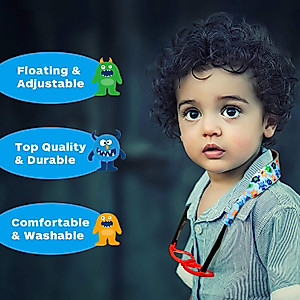 Kids Eyewear Retainer, No-Tail Adjustable Glass Retainers for Boys & Girls Sports, Eyeglasses & Sunglasses Strap for Kids, Floating Sunglass Lanyard for Kids