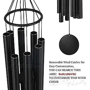 ASTARIN Large Wind Chimes for Outside(38 inch), Sympathy Wind Chimes Outdoor Clearance with 8 Aluminum Tuned Black Tubes, Memorial Wind Chimes Gift Decoration for Home, Garden,Patio,Backyard.