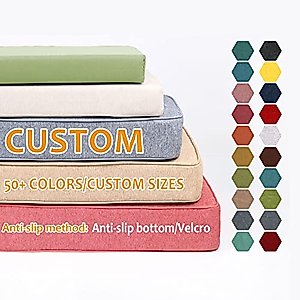 RULAER Custom Bench Cushion for Indoor/Outdoor Furniture,Non-Slip and Washable Patio Bench Cushions, 70D High Density Sponge for Window,Piano,Swing,Sofa,Kitchen,Garden Chair Cushions, 100+ Colors