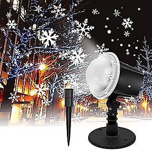 Christmas Projector Lights LED Landscape Projection Moving Snowfall Lights AOFAN Christmas Snowflake Rotating Projectors Lights Indoor & Outdoor Spotlights Decor Stage Irradiation & Garden Tree Wall