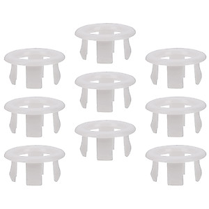 Cabilock 60Pcs washbasin overflow hole kitchen sink overflow ring strainer for sink bath tub accessories sink strainers sink overflow hole cover bath sink round plastic white bathroom basin