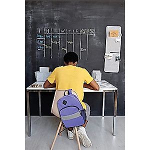 Trail maker Kids Reflective Backpack for School, Colorful Backpack with Reflector Strips, Side Pocket, Padded Straps (Purple)