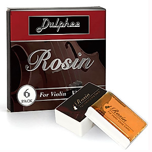 Rosin, Violin Rosin [6 Pack] Cello Viola Rosin for Violin Bow, Light Low Dust Resin, Violin Accessories by Dulphee