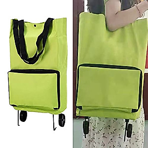 Collapsible Trolley Bags, Folding Shopping Bag with Wheels Reusable Grocery Bags Shopping Trolley Bag for Shopping Home Kitchen Supermarket Travel