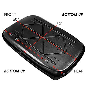 DNA MOTORING Rooftop Cargo Box Carrier Lockable Heavy Duty Car Top Storage Case, Capacity 110 Lbs, 53" L x 34" W x 15" H, 11 17 Cubic Ft.(Textured Black), PT-ZTL-8166-BK