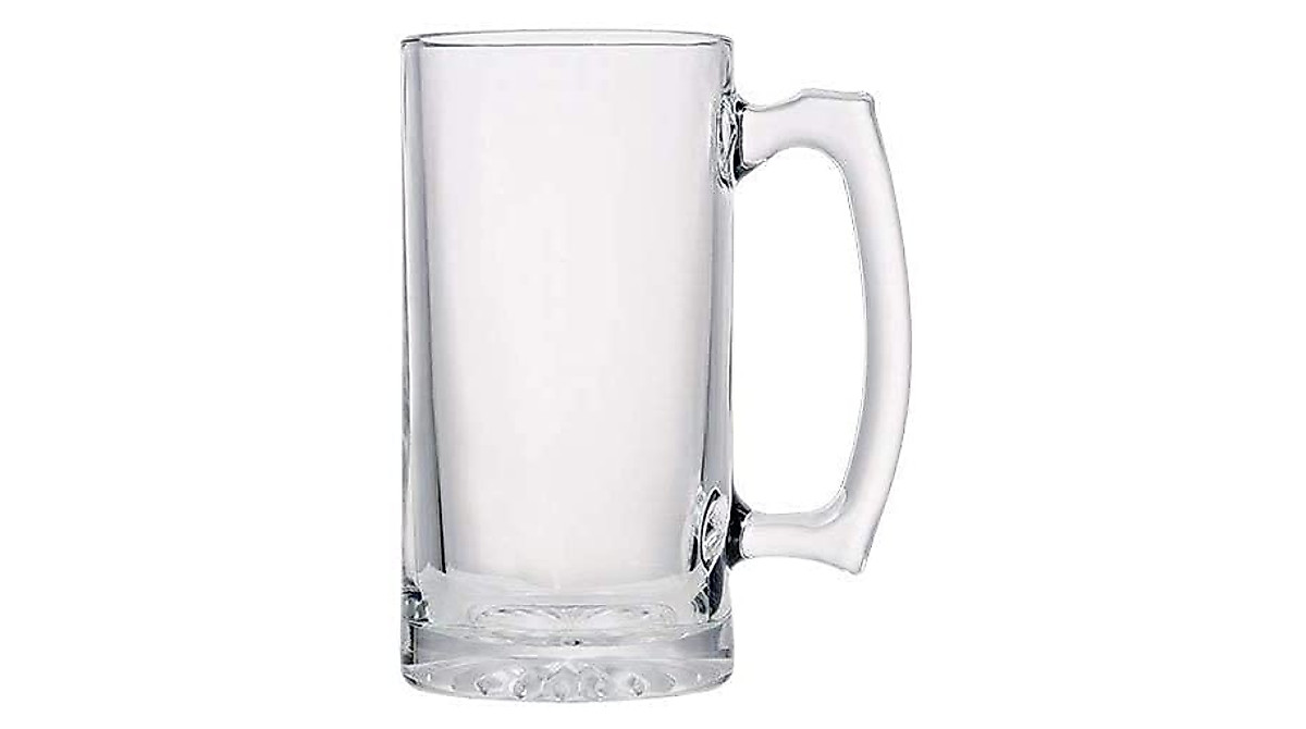 Heavy Glass Beer Mug with Reusable Ice Cubes – 26 oz for Cold Drinks