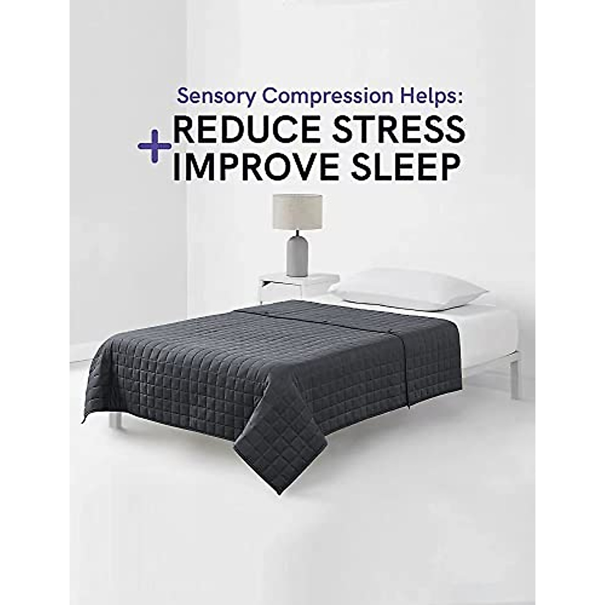 YnM Exclusive 15lbs Weighted Blanket, Smallest Compartments with Glass Beads, Bed Blanket for One Person of 140lbs, Ideal for Twin or Full Bed (48x72 Inches, 15 Pounds, Dark Grey)