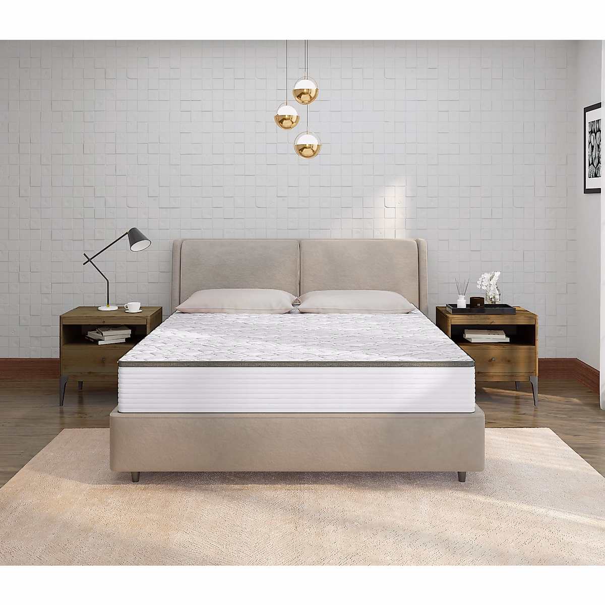 AMBEE21 Queen Size Memory Foam Mattress for Comfortable Sleep | Medium-Firm Comfort Level | Quilting Support, and Pressure Relief | 10 Inches Thickness Include 6 Layers with Spring