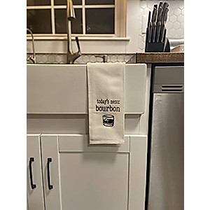 Today's Menu: Bourbon Tea Towel | Dish Towels with Funny Bourbon Whiskey Sayings are Perfect for Home, Bar, or Kitchen | Funny Gift for Old Fashioned Cocktail Lovers