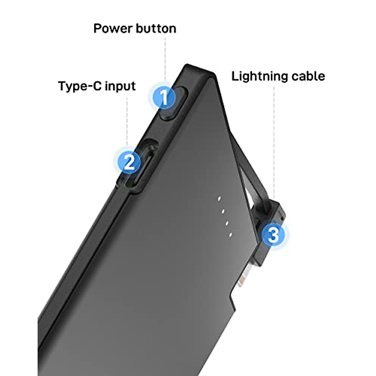 TNTOR Portable Charger for iPhone Built in Lightning Cable(MFi Apple Certified), 3500mAh Ultra Slim External Battery, Fast Charge Power Bank for iPhone 14/13/12/11 Pro/X/8 etc