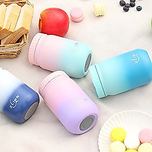 ZLINS Insulated Cup with Straw and Lid with Ice Cube Tray, Iced Coffee Drinking Mug, Reusable Stainless Steel Travel Tumbler, Double Wall Vacuum for Smoothie 14 OZ(Blue/Pink Set)