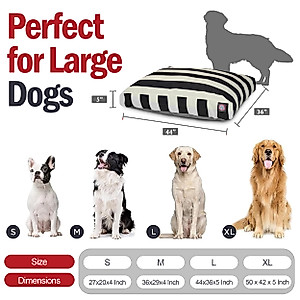 Majestic Pet Rectangle Large Dog Bed Washable – Non Slip Comfy Pet Bed – Dog Crate Bed with Removable Washable Cover – Dog Kennel Bed for Sleeping - Dog Bed Large Breed 44x36x5 Inch – Black