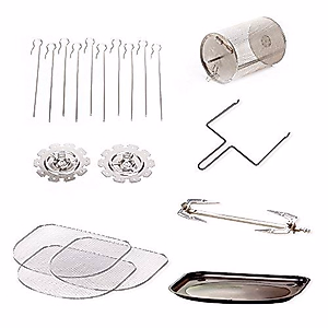 PowerXL Air Fryer Pro, Crisp, Cook, Rotisserie, Dehydrate; 7-in-1 Cooking Features; Deluxe Air Frying Accessories; 3 Recipe Books (6 QT Red)