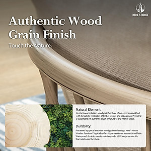 HERA'S HOUSE Patio Furniture Set, 2 x Cushioned Leg Chair, 3-Seat Sofa with Wood Grain Coffee Table, 5 Seats Luxury Windsor Style All Weahter Outdoor Sofa Conversation Set for Deck Lawn Backyard