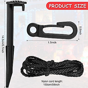 Inflatable Stakes and Tethers, Plastic Stake, Tether with Hook Inflatable Spikes Replacement Yard Halloween Christmas Holiday Inflatable Decoration Accessories for Garden Home Lawn (24 Pieces)