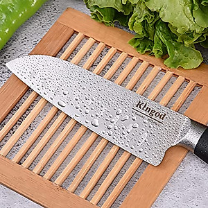 KINGOD 4PCS Japanese Chef Knife Set, Ultra Sharp Kitchen Knives Boxed Set, 7CR17MOV High Carbon German Stainless Steel with Ergonomic Handle, Professional Multipurpose Cooking Knife Set