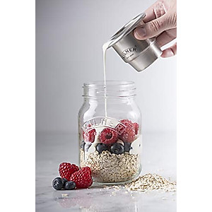 Kilner Snack On The Go Glass Jar Set Stainless Steel Cup Keeps Dry Ingredients Separate from Wet Foods, 17-Fluid Ounces, 0.5L