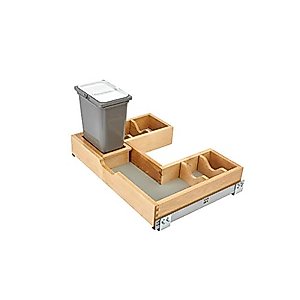Innovative 30 Inch Vanity U-Shaped Undersink Base Cabinet Pullout Organizer Rev-A-Shelf 48630VSBSCBM1 Full Extension Soft-Close Slides
