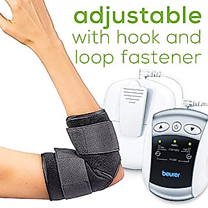 Beurer EM34 TENS Unit Muscle Stimulator, 2-in-1 Knee & Elbow TENS Machine, E-Stim Device for Knee Pain Relief with 25 Intensity Levels, Electric Massager with Universal Brace