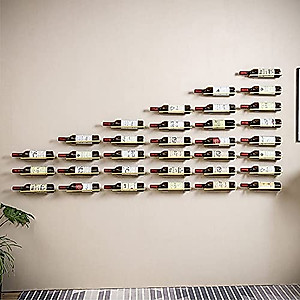 OFILLES 6-Shelf Metal Wall Mounted Wine Rack Organizer, Hanging Wine Bottle Holder Display for Beverages/Liquor Bottles Storage