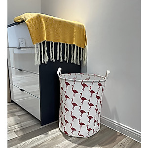 CLOCOR 2 Pack Storage Bins,Canvas Laundry Baskets,Storage Basket-Round Gift Basket with Handles for Toys,Laundry,Baby Nursery,Toy Organizer