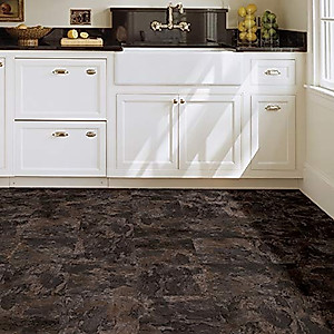 FloorPops FP3330 Brownstone Peel & Stick Floor Tiles, Brown