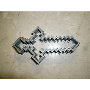 BLOCK ADVENTURE VIDEO GAME SWORD SHAPE OUTLINE COOKIE CUTTER MADE IN USA PR426